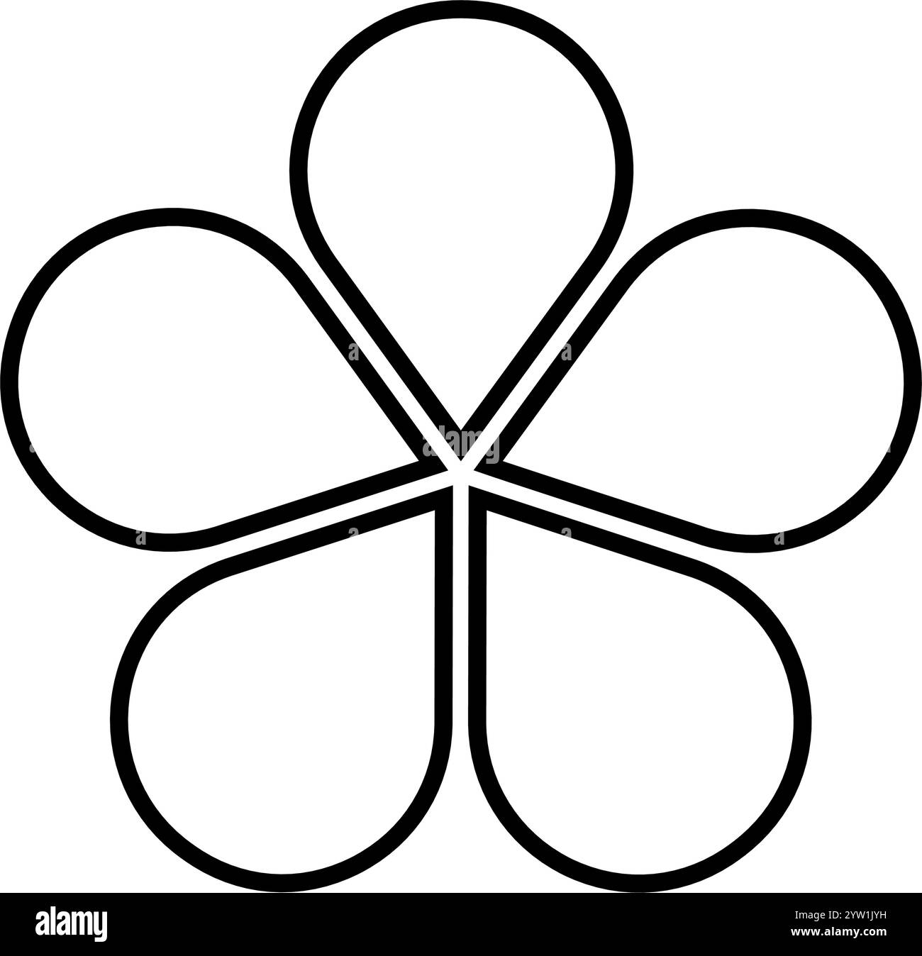 Flower icon. Floral diagram divided into 5 equal sections. Pie chart ...