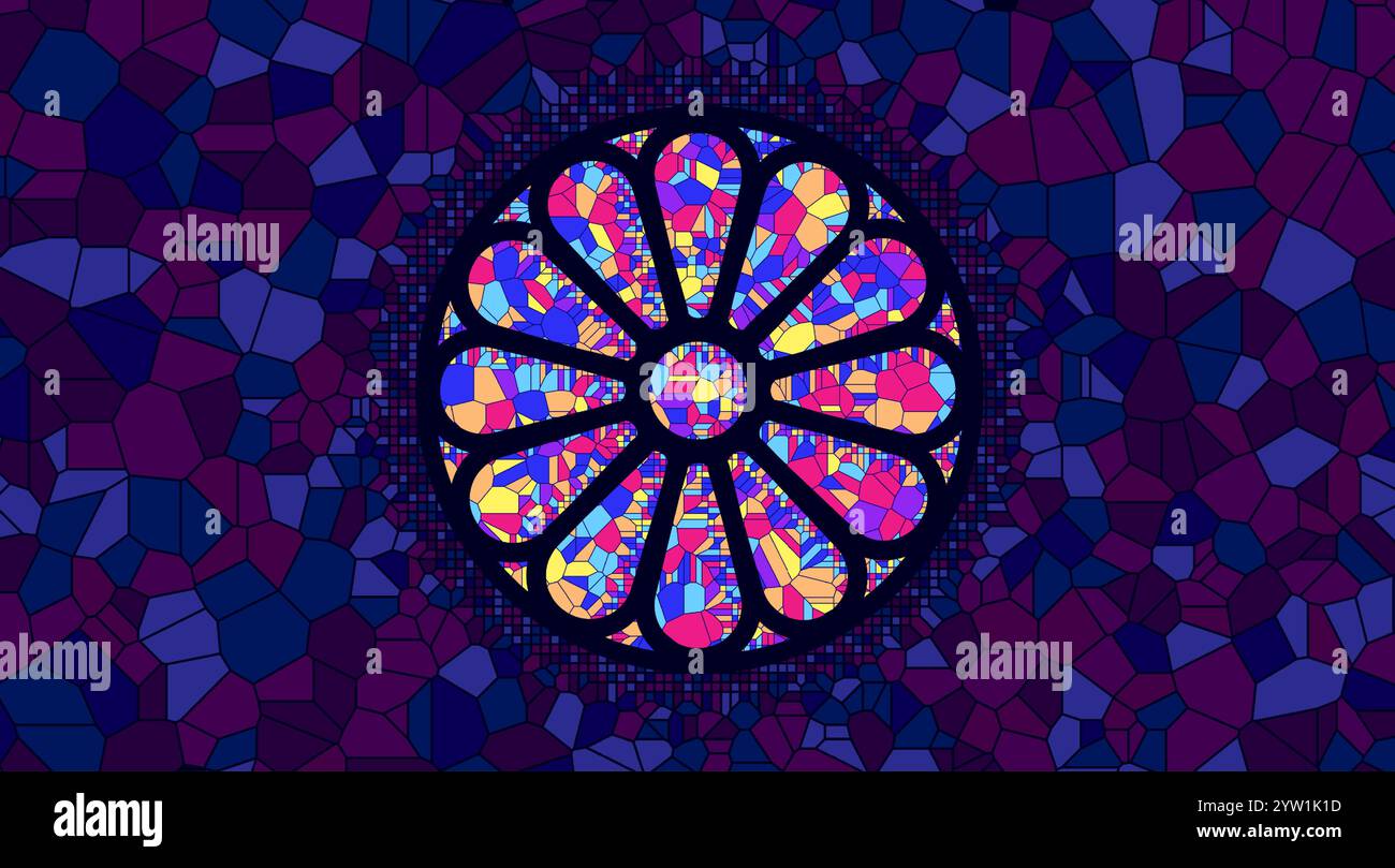 Stained glass rosette vector illustration Stock Vector Image & Art - Alamy