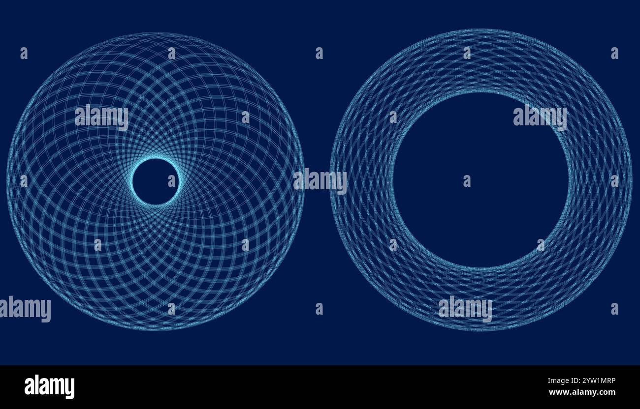 Geometric shape for design. The torus consisting of lines. 3D ...