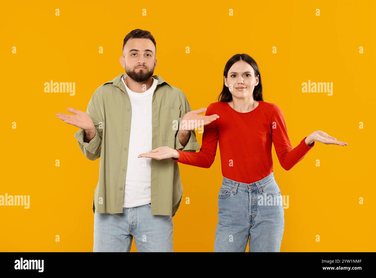 Couple expressing confusion together hi-res stock photography and ...