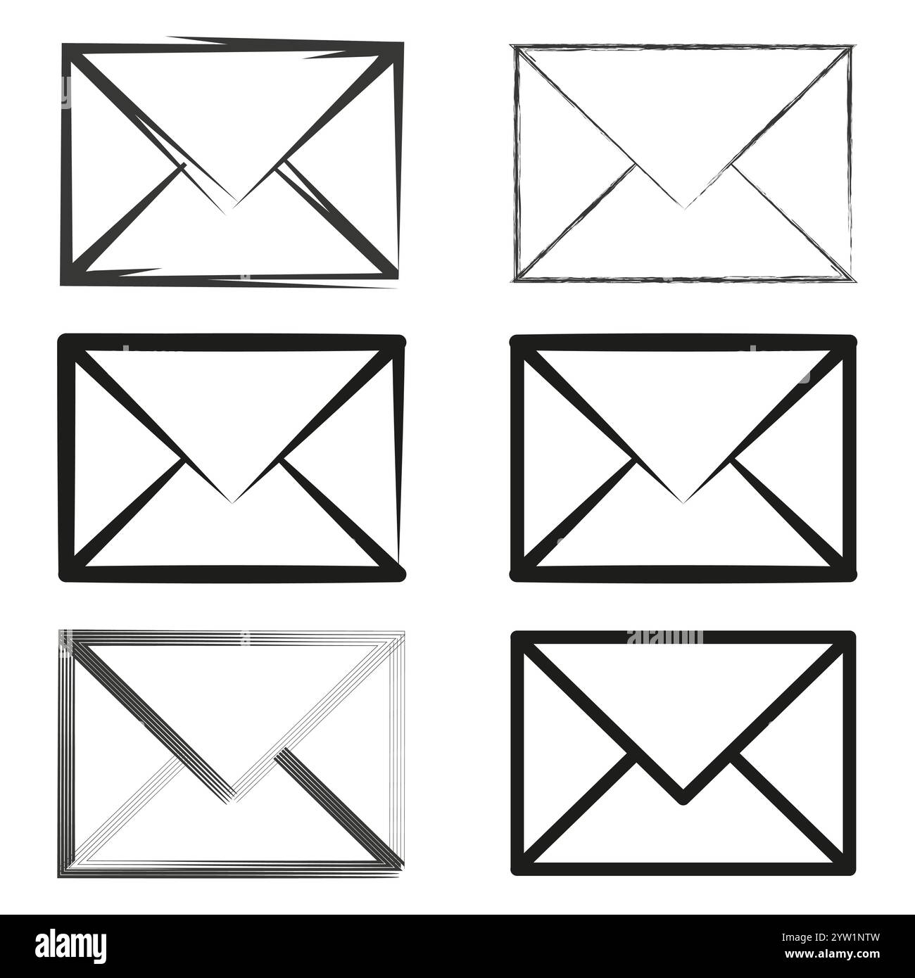 Envelope vector icon. Geometric mail shapes. Creative outlines set ...