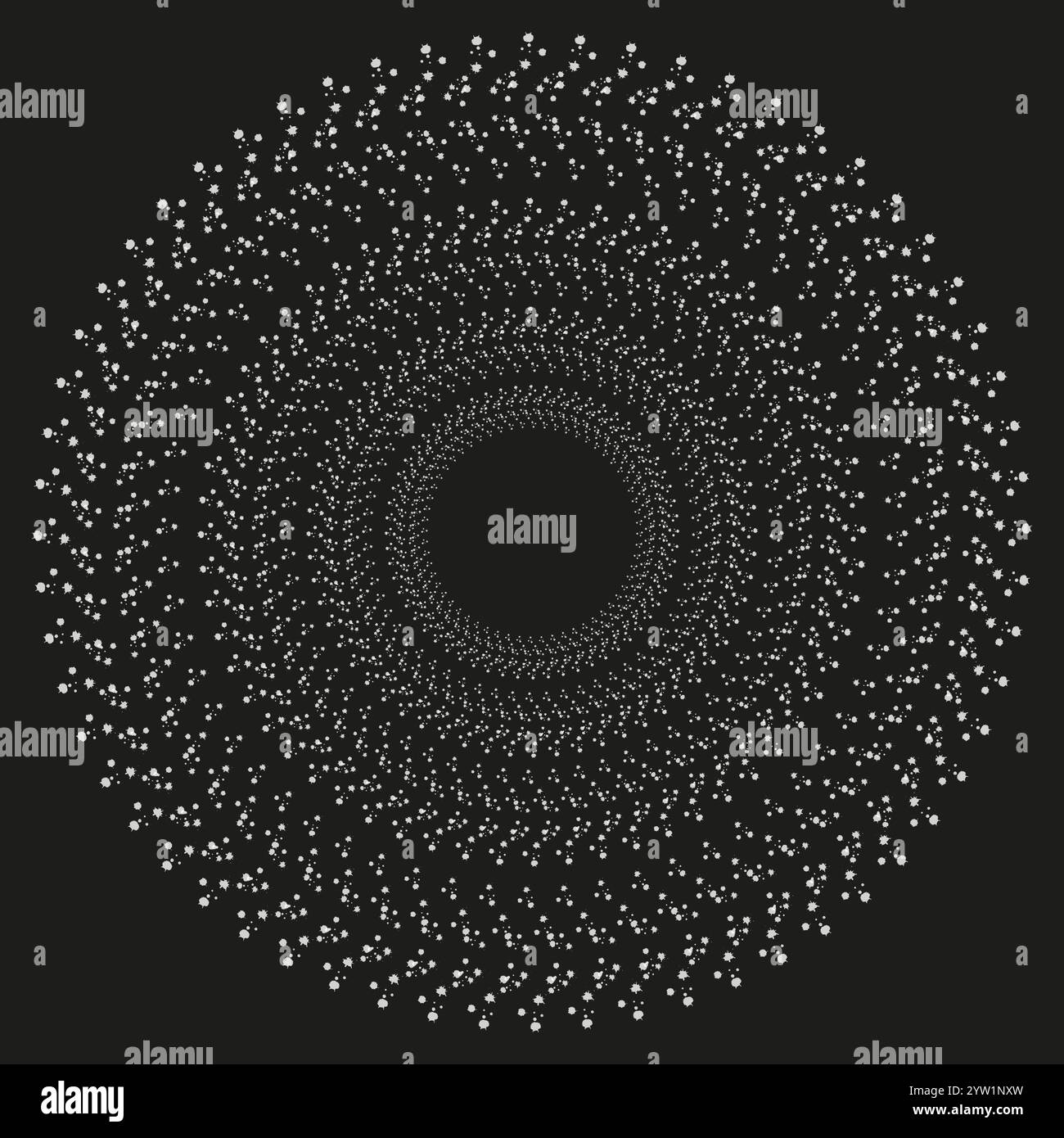 Dot circle pattern. Abstract radial design. Geometric optical effect. Black white arrangement ...