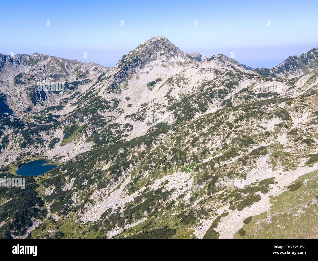 Amazing Aerial view of Pirin Mountain near Muratov peak, Bulgaria Stock ...