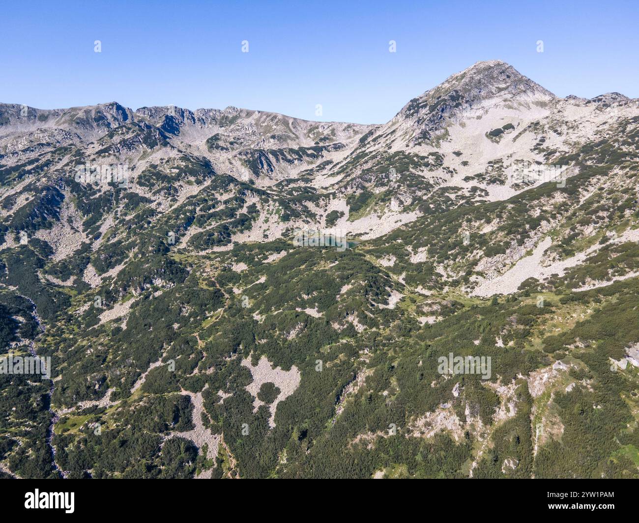 Amazing Aerial view of Pirin Mountain near Muratov peak, Bulgaria Stock ...