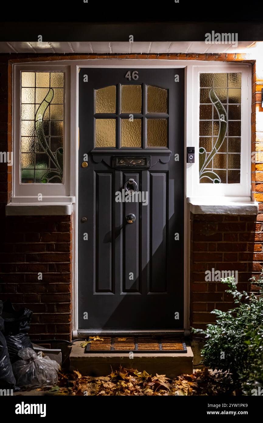 The door to middle class house in suburbs of London, UK Stock Photo - Alamy