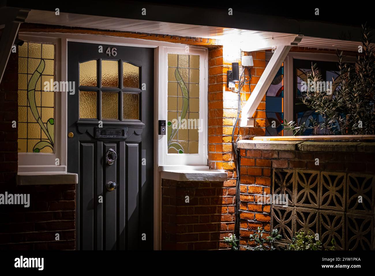 The door to middle class house in suburbs of London, UK Stock Photo - Alamy