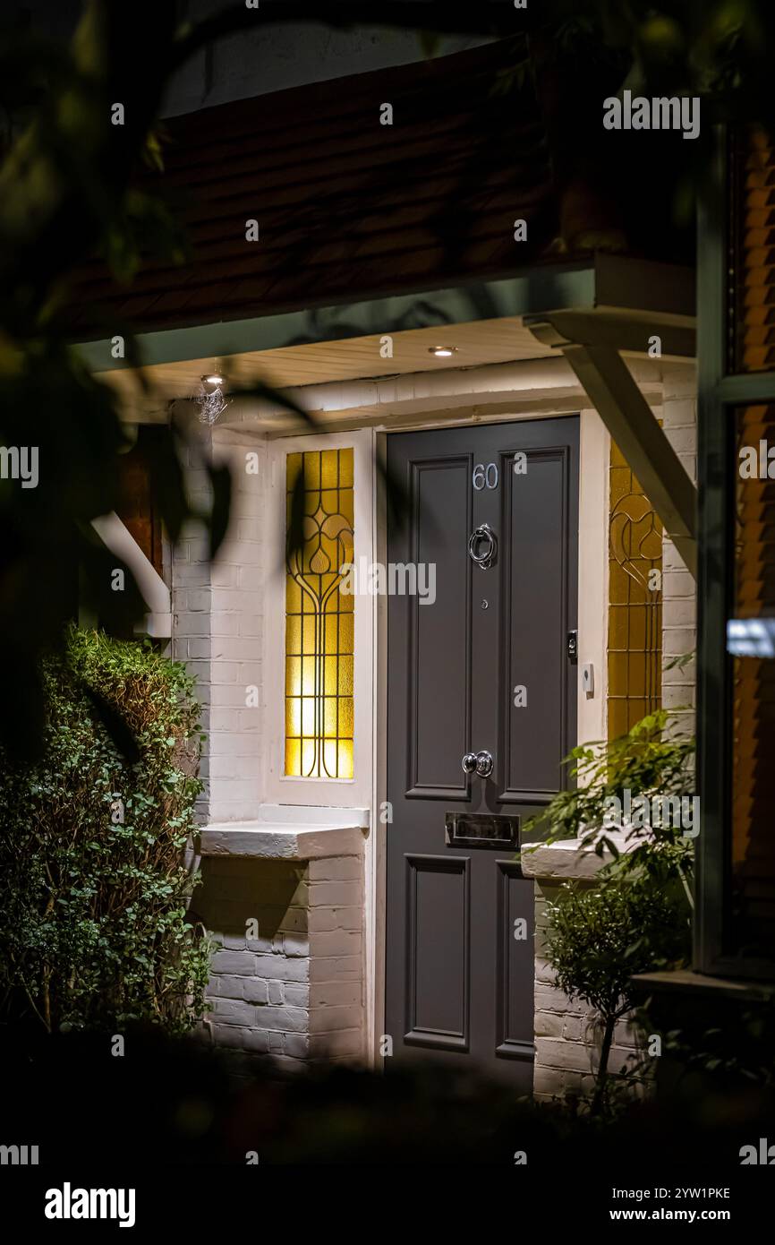The door to middle class house in suburbs of London, UK Stock Photo - Alamy