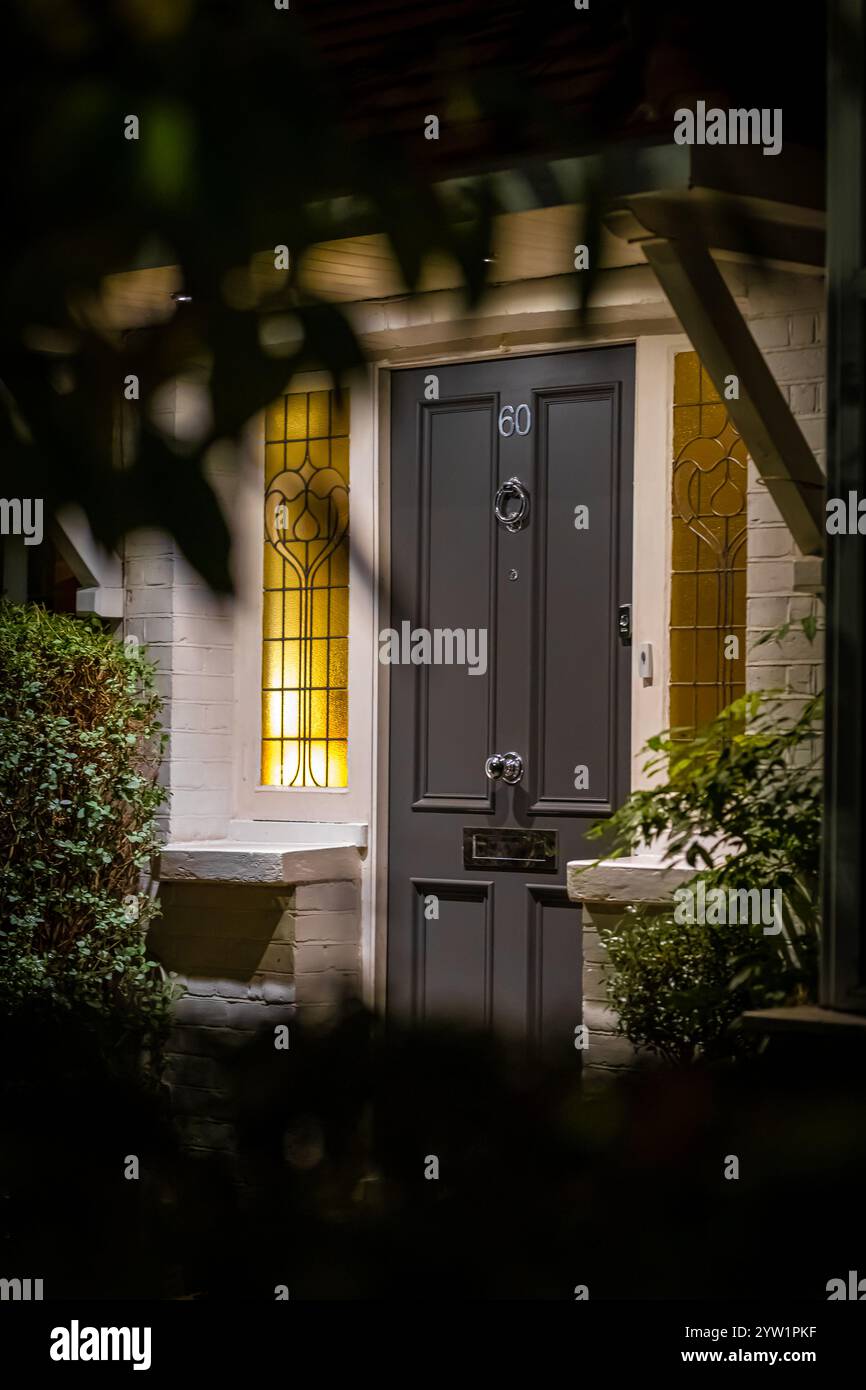 The door to middle class house in suburbs of London, UK Stock Photo - Alamy