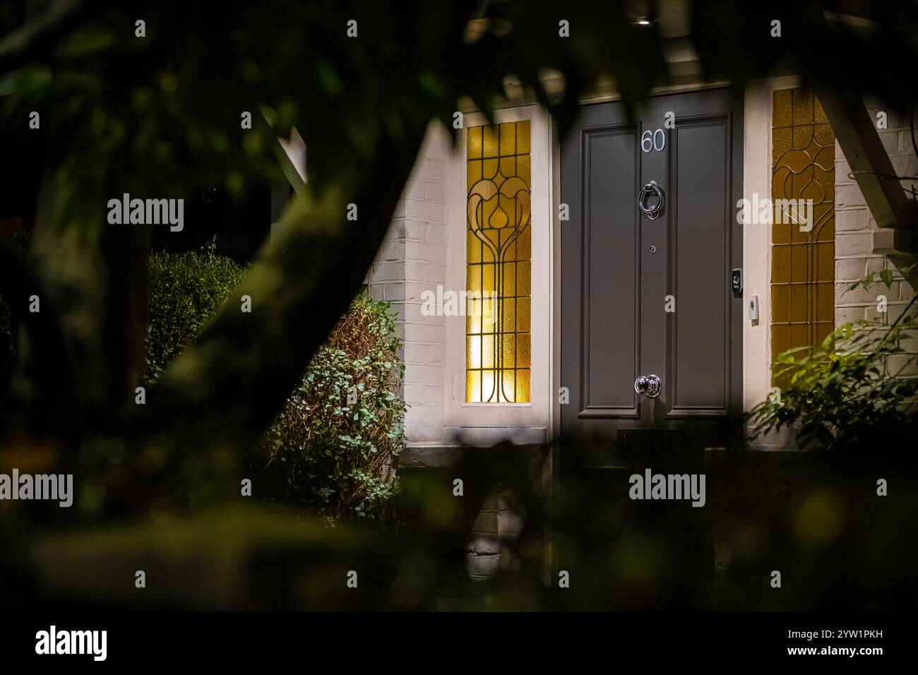 The door to middle class house in suburbs of London, UK Stock Photo - Alamy