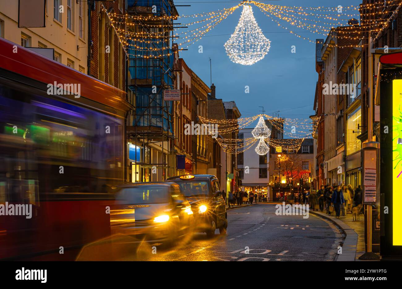 Richmond area of London decorated for Christmas, UK Stock Photo - Alamy