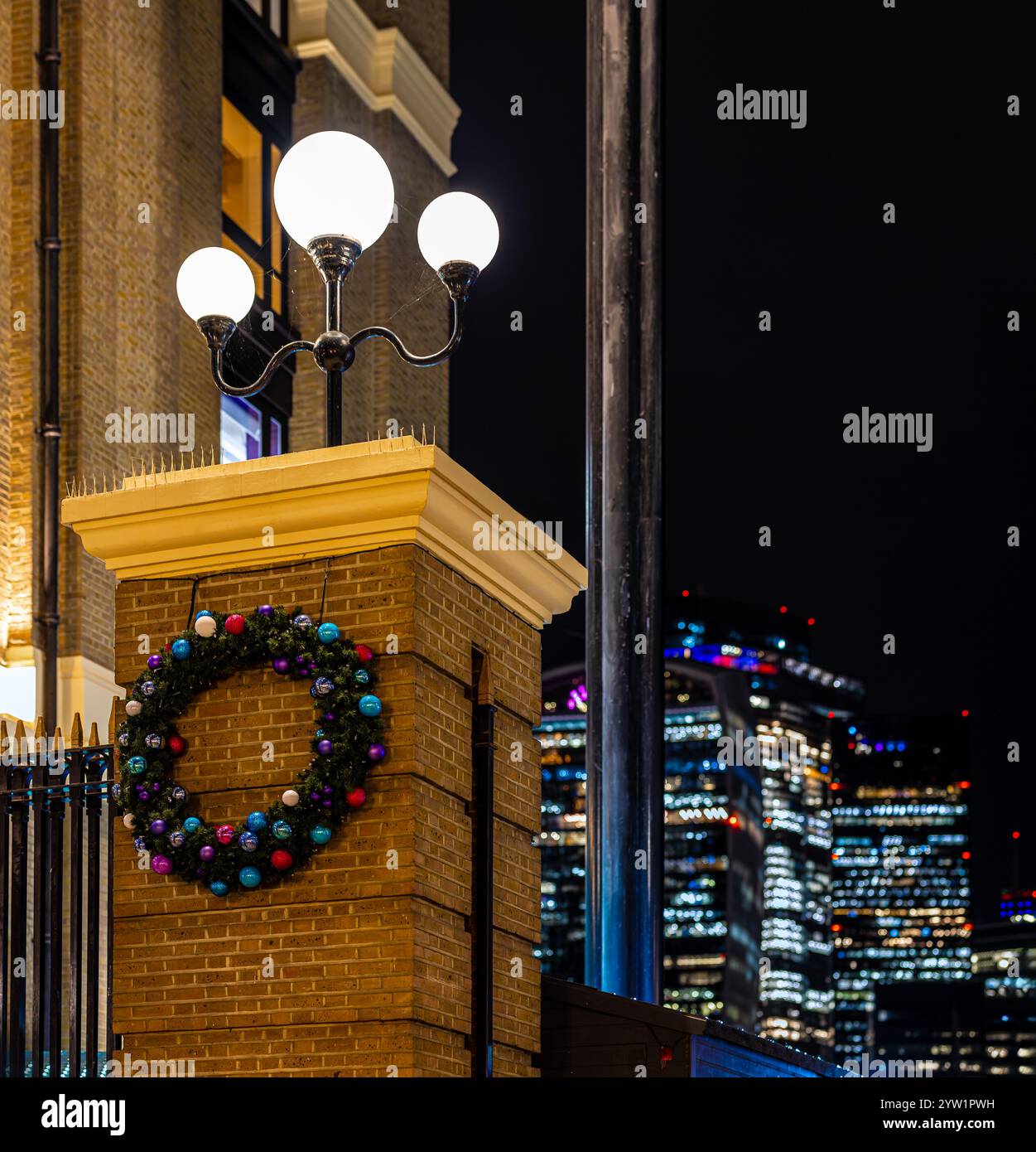 London City in the night at Christmas time, UK Stock Photo - Alamy