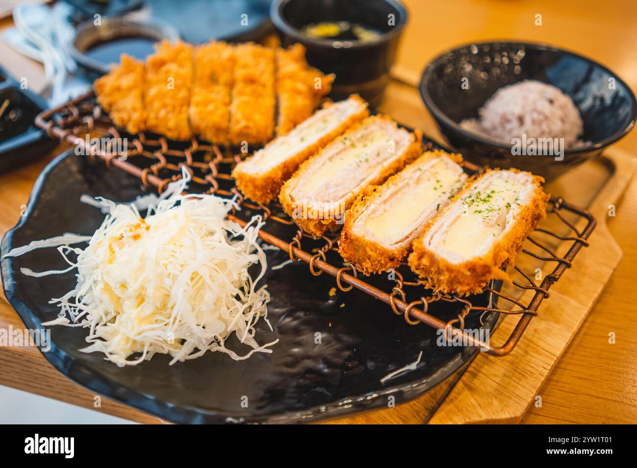 Crispy Don Katsu with cabbage, Korean food Stock Photo - Alamy