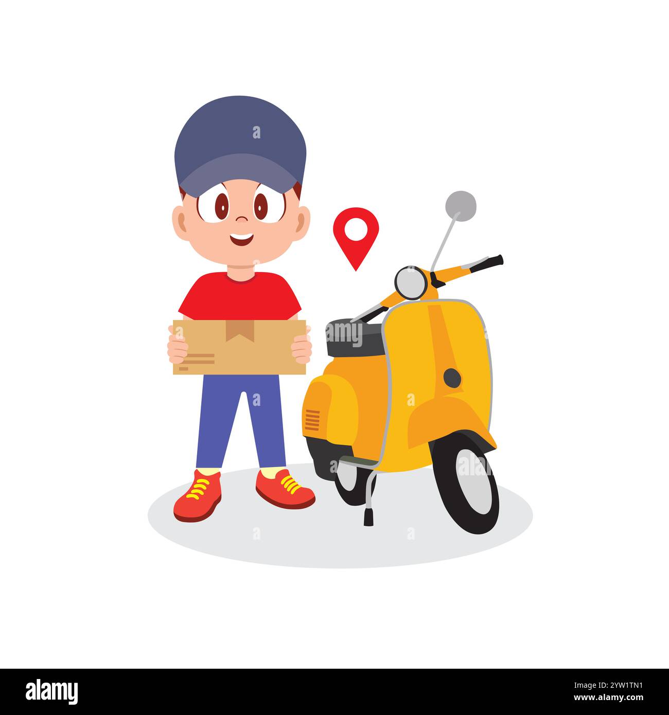 Delivery man at door Cut Out Stock Images & Pictures - Alamy
