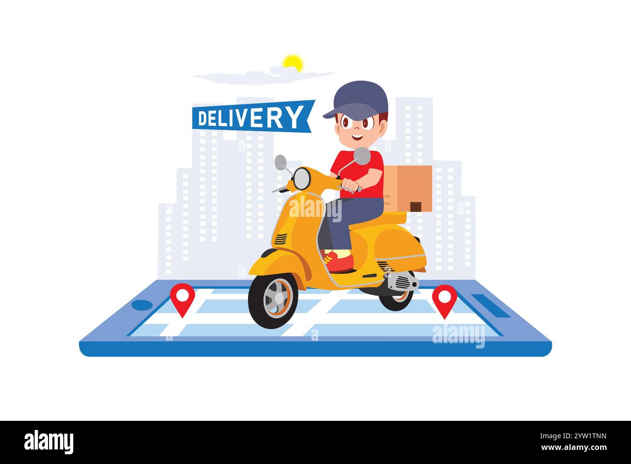 Smart Delivery with Digital Navigation Stock Vector Image & Art - Alamy
