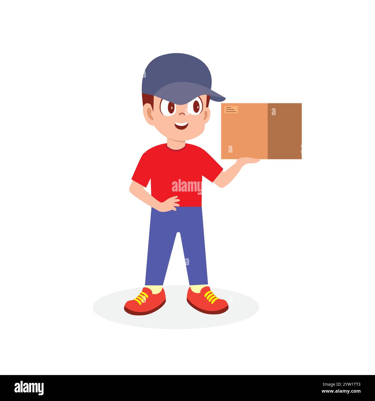 Cartoon Illustration of a Delivery Worker Stock Vector Image & Art - Alamy