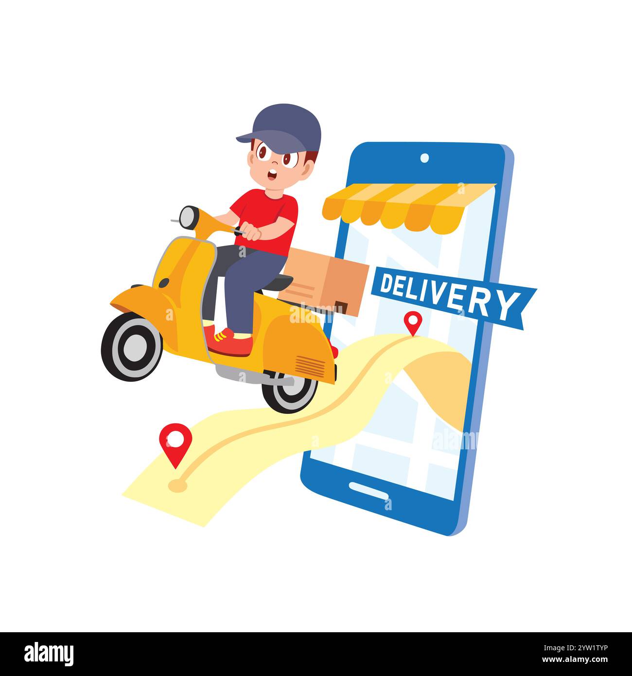Small courier Stock Vector Images - Alamy