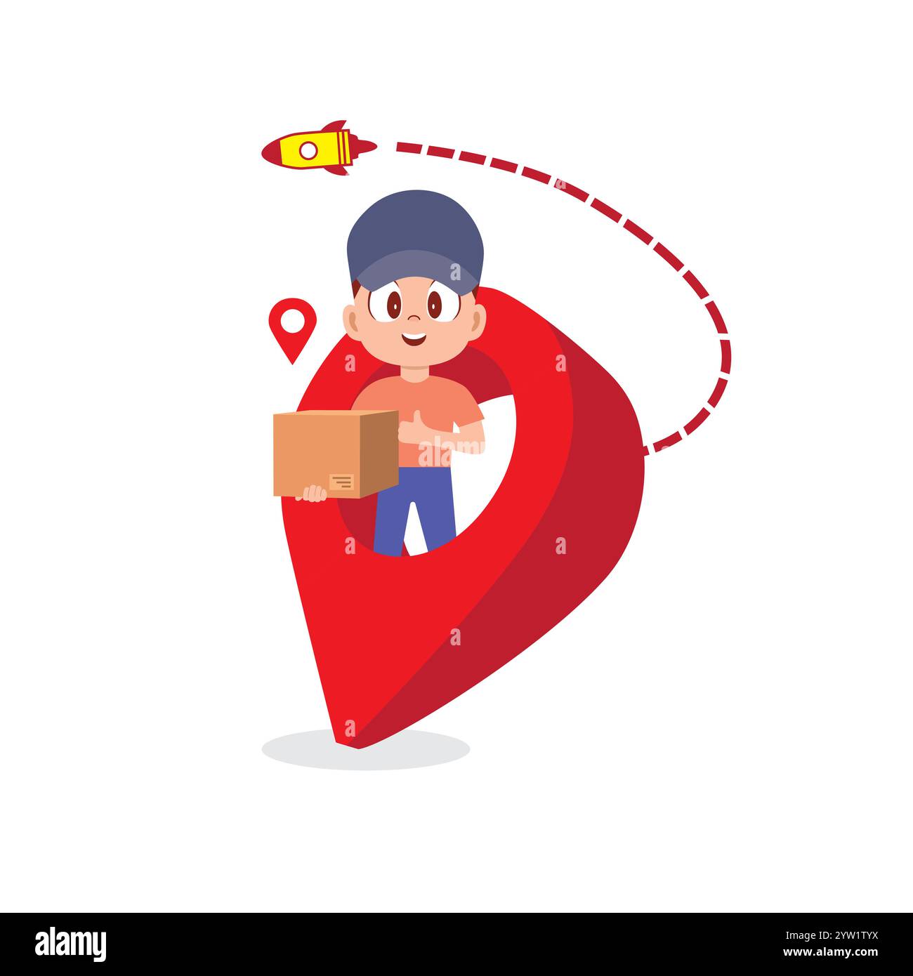 Friendly parcel box cartoon hi-res stock photography and images - Alamy