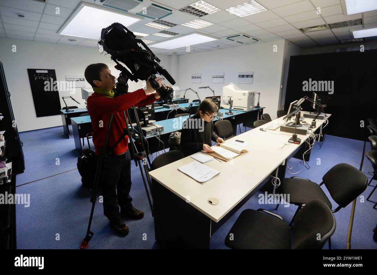In this undated photo, Prague video journalist Adam Pemble films ...
