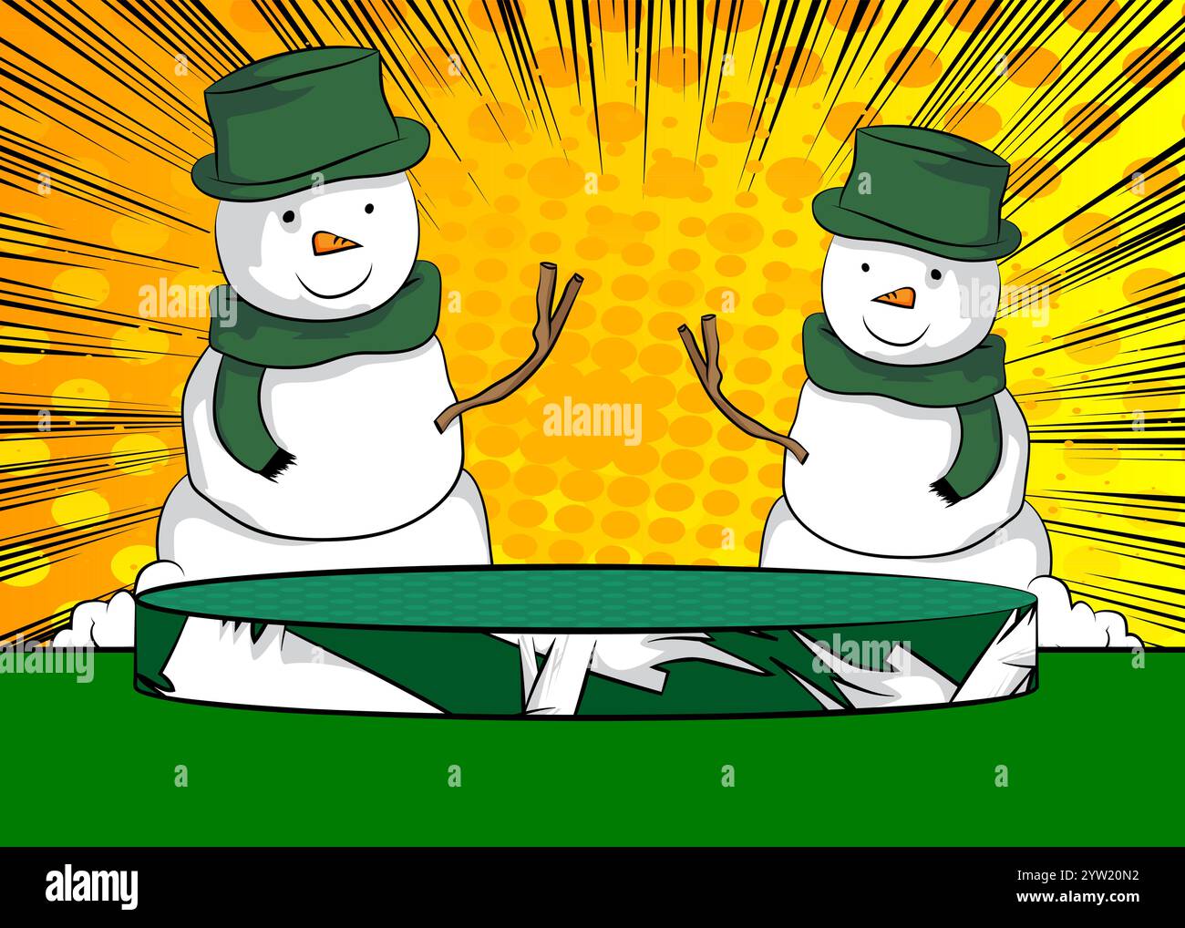 Comic Book Product podium stage for mockup presentation with Snowman ...