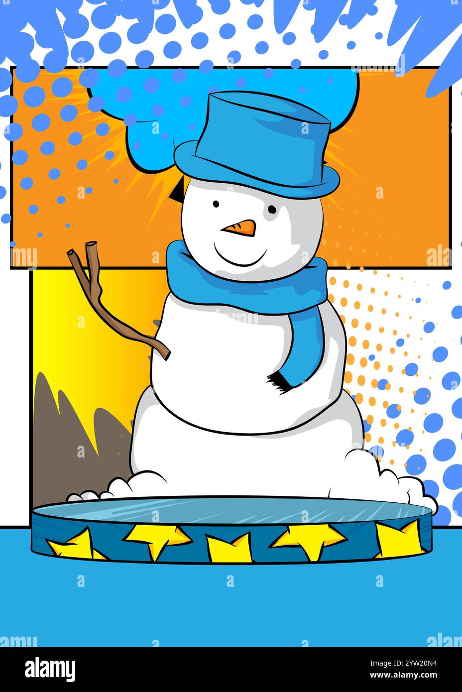 Comic Book Product podium stage for mockup presentation with Snowman ...