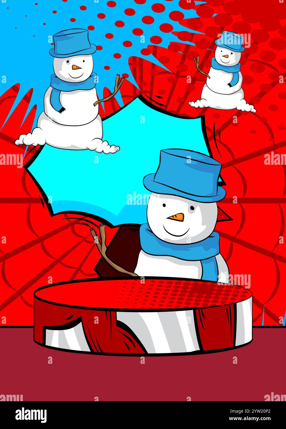 Comic Book Product podium stage for mockup presentation with Snowman ...