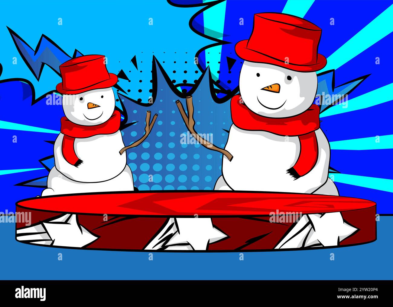 Comic Book Product podium stage for mockup presentation with Snowman ...