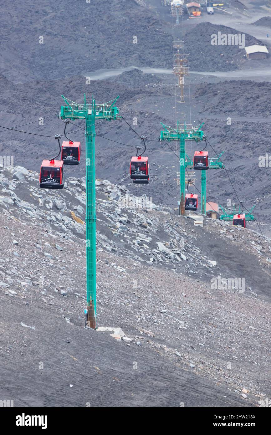 Mount etna cable car, Etna, Sicily, Italy Stock Photo - Alamy