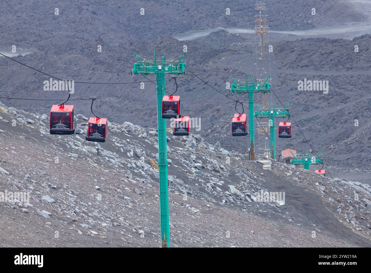 Mount etna cable car, Etna, Sicily, Italy Stock Photo - Alamy