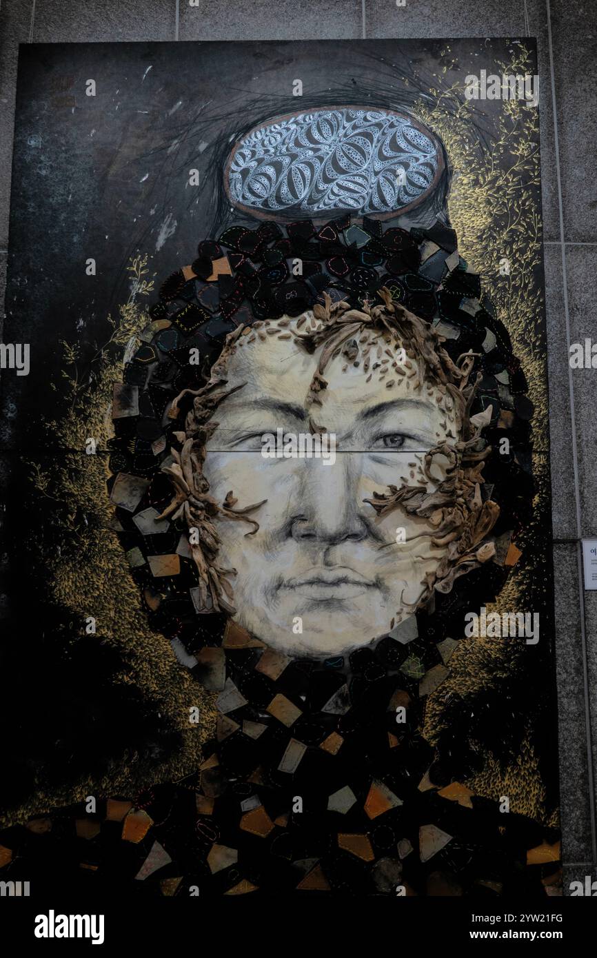 Portrait of a haenyeo woman diver, Jeju Haenyeo Museum, Sehwa, Jeju ...