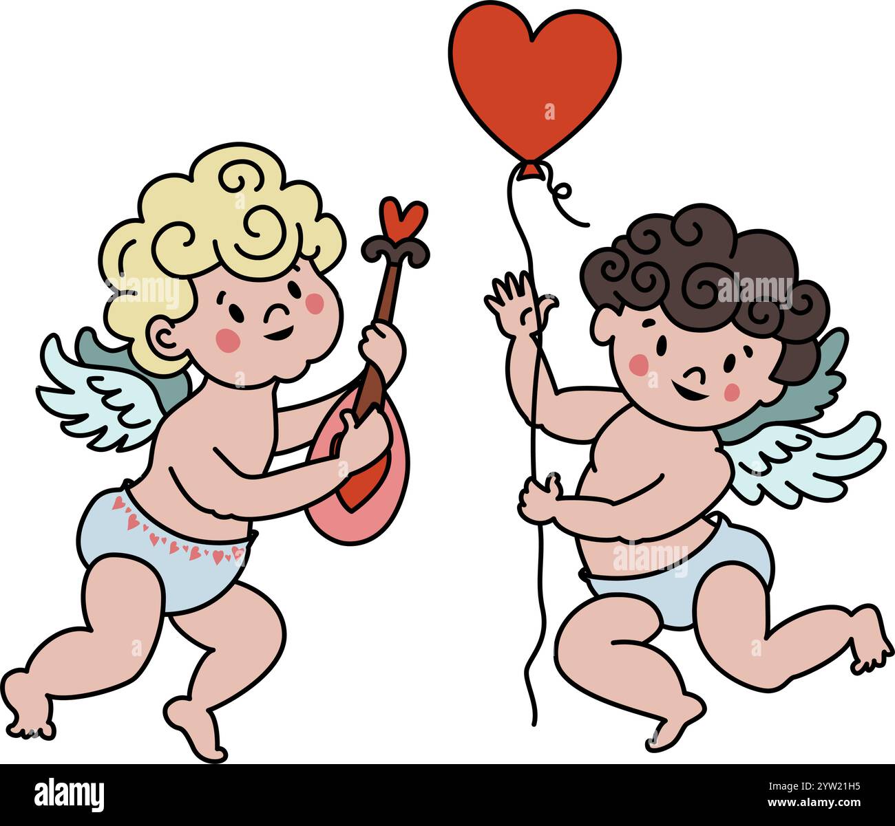 Cute Cherubic Angels Duo vector Stock Vector Image & Art - Alamy