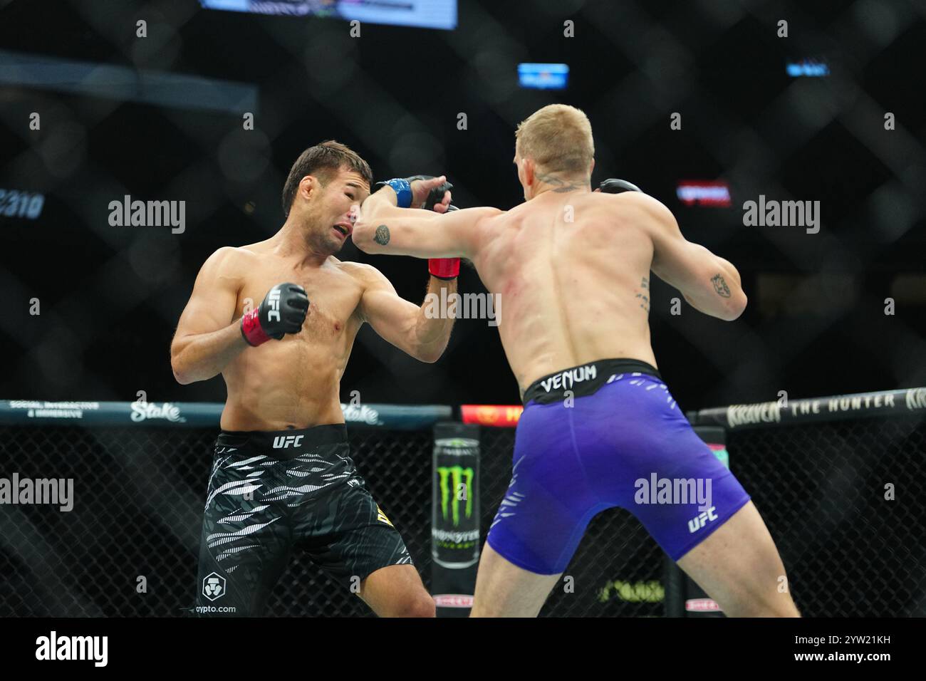 LAS VEGAS, NV -DECEMBER 7:Shavkat Rakhmonov and Ian Machado Garry meet ...