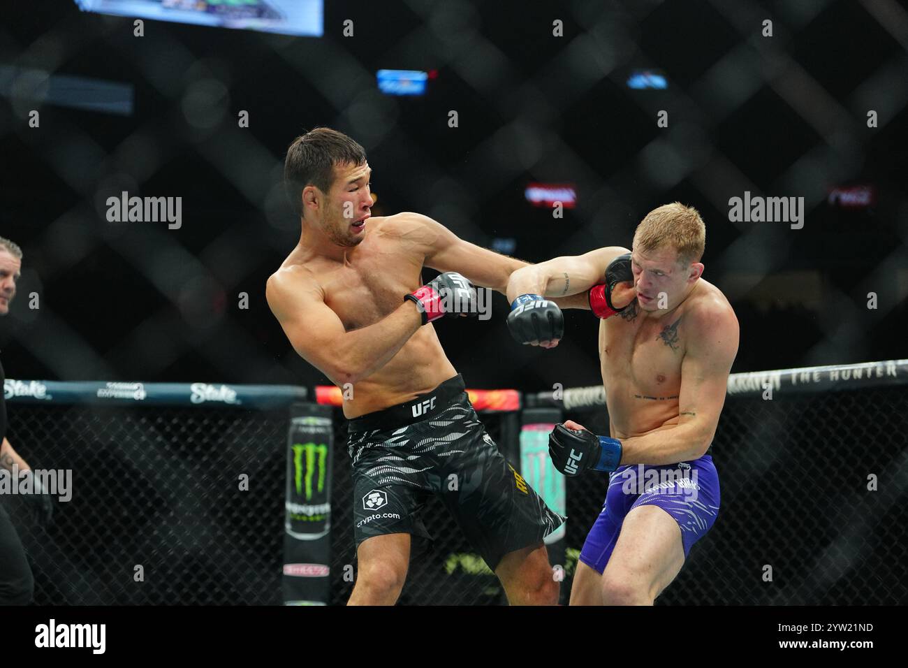 LAS VEGAS, NV -DECEMBER 7:Shavkat Rakhmonov and Ian Machado Garry meet ...