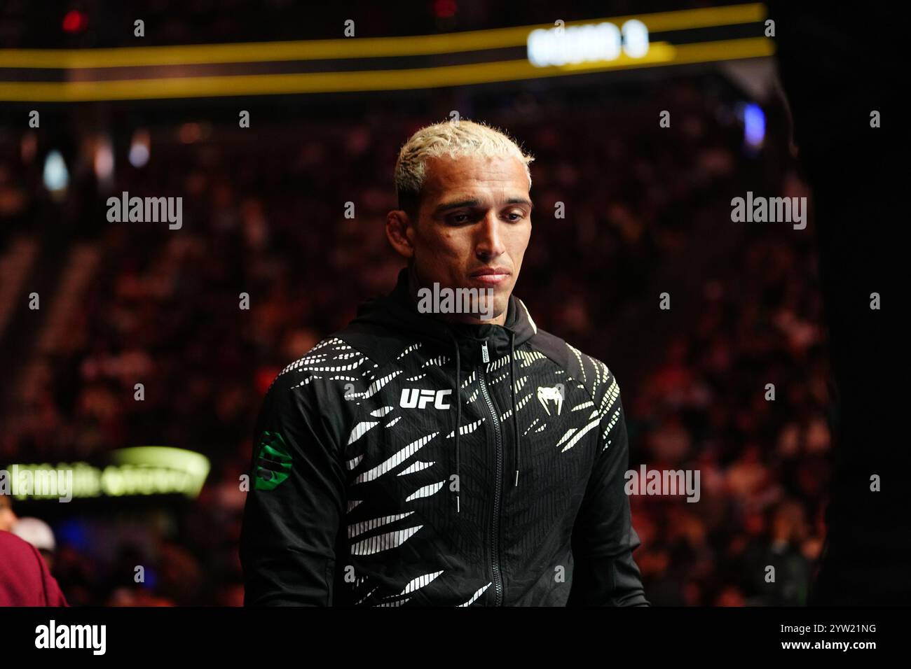 LAS VEGAS, NV -DECEMBER 7:Shavkat Rakhmonov and Ian Machado Garry meet ...