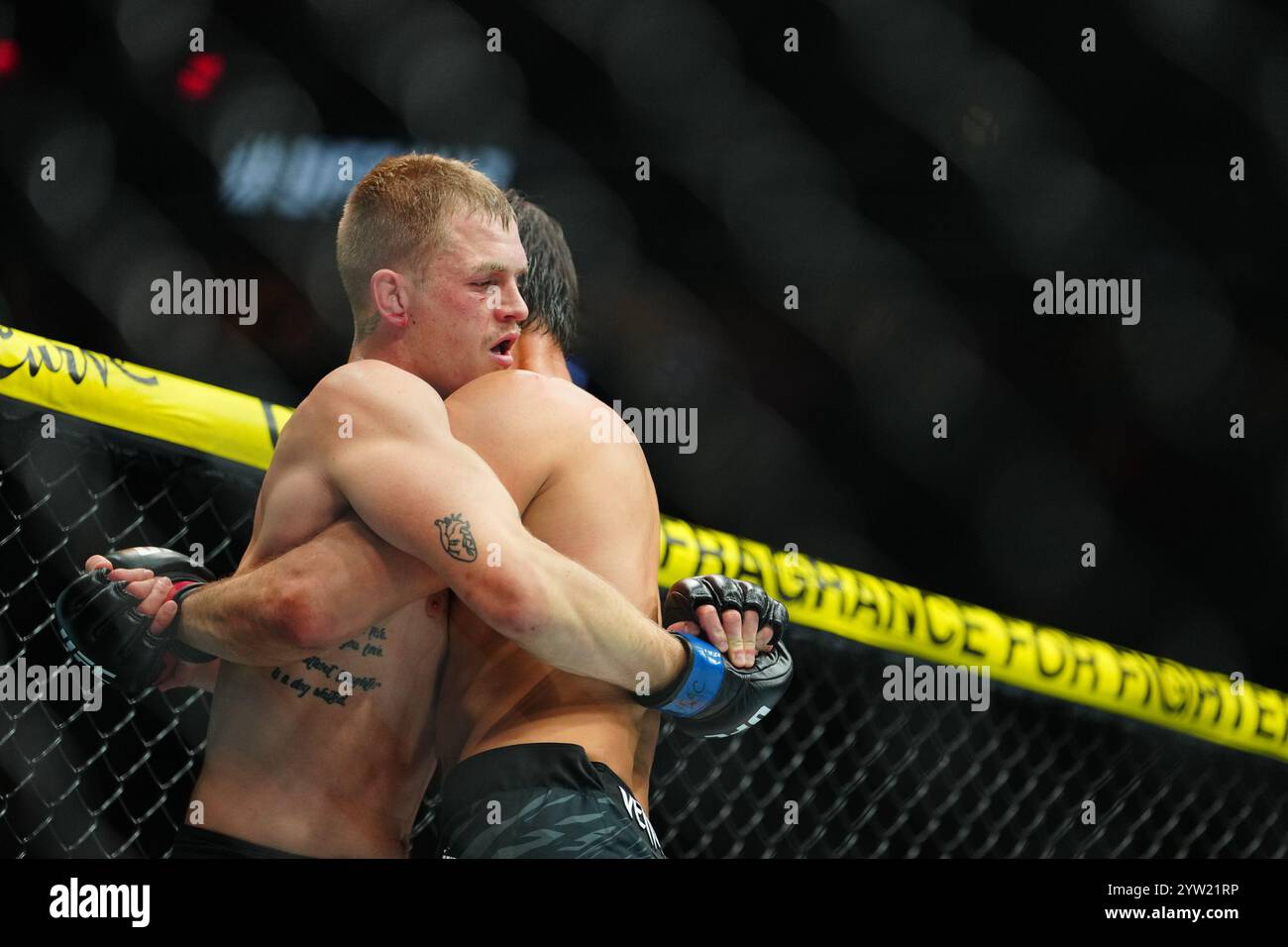 LAS VEGAS, NV -DECEMBER 7:Shavkat Rakhmonov and Ian Machado Garry meet ...