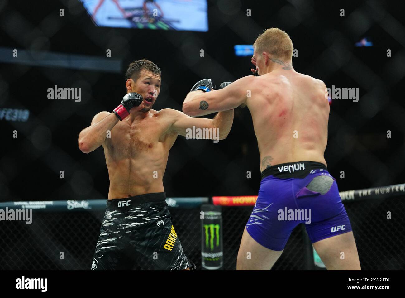 LAS VEGAS, NV -DECEMBER 7:Shavkat Rakhmonov and Ian Machado Garry meet ...