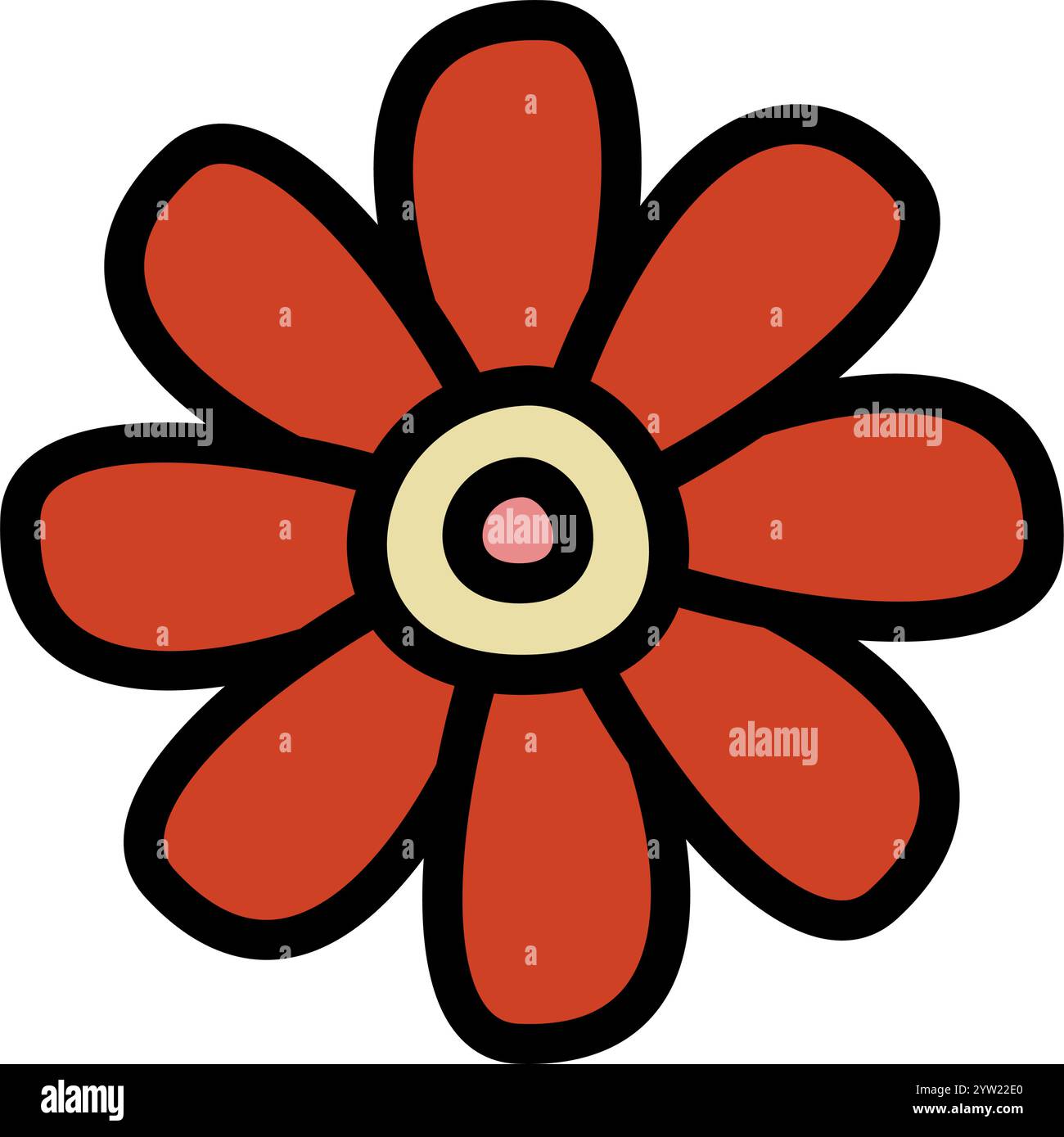 Red Flower Illustration Vector isolated Stock Vector Image & Art - Alamy