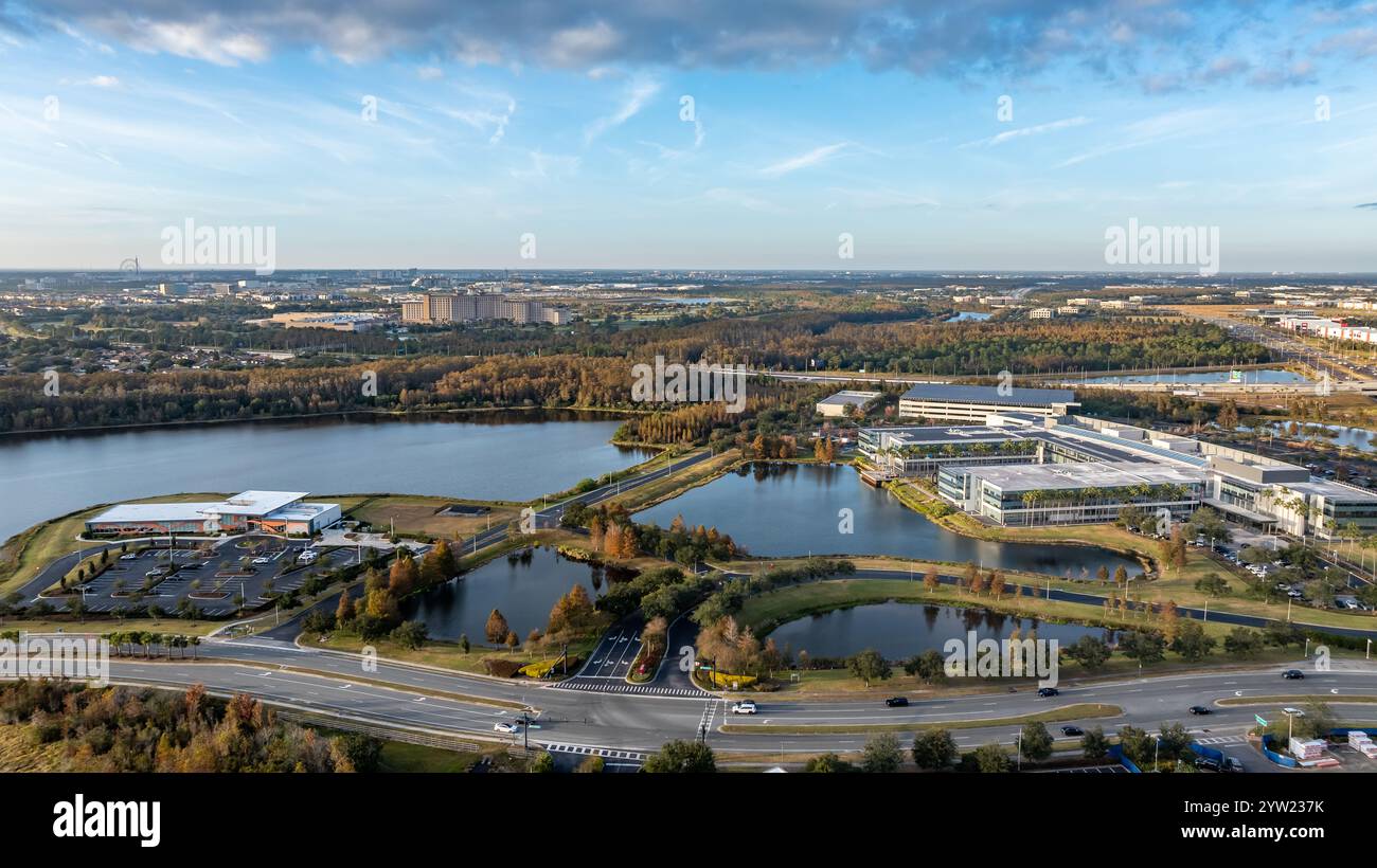 Orlando, FL, USA - December 6, 2024: Late afternoon aerial view of a Darden Restaurants ...