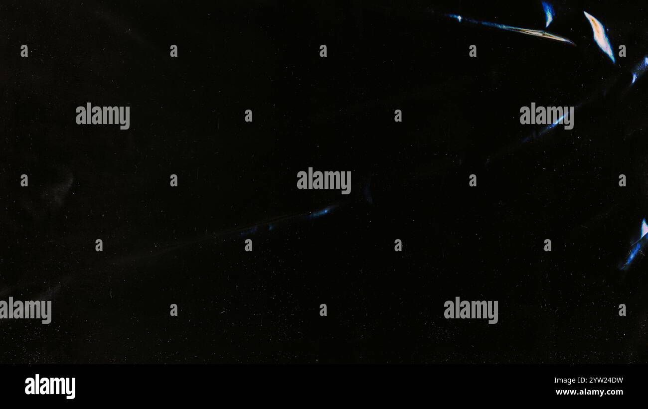 Dust scratch texture. Aged film overlay. Blue white color light flare ...