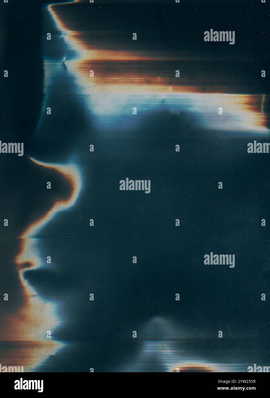 Old film overlay. Dust scratch texture. White orange blue color light ...