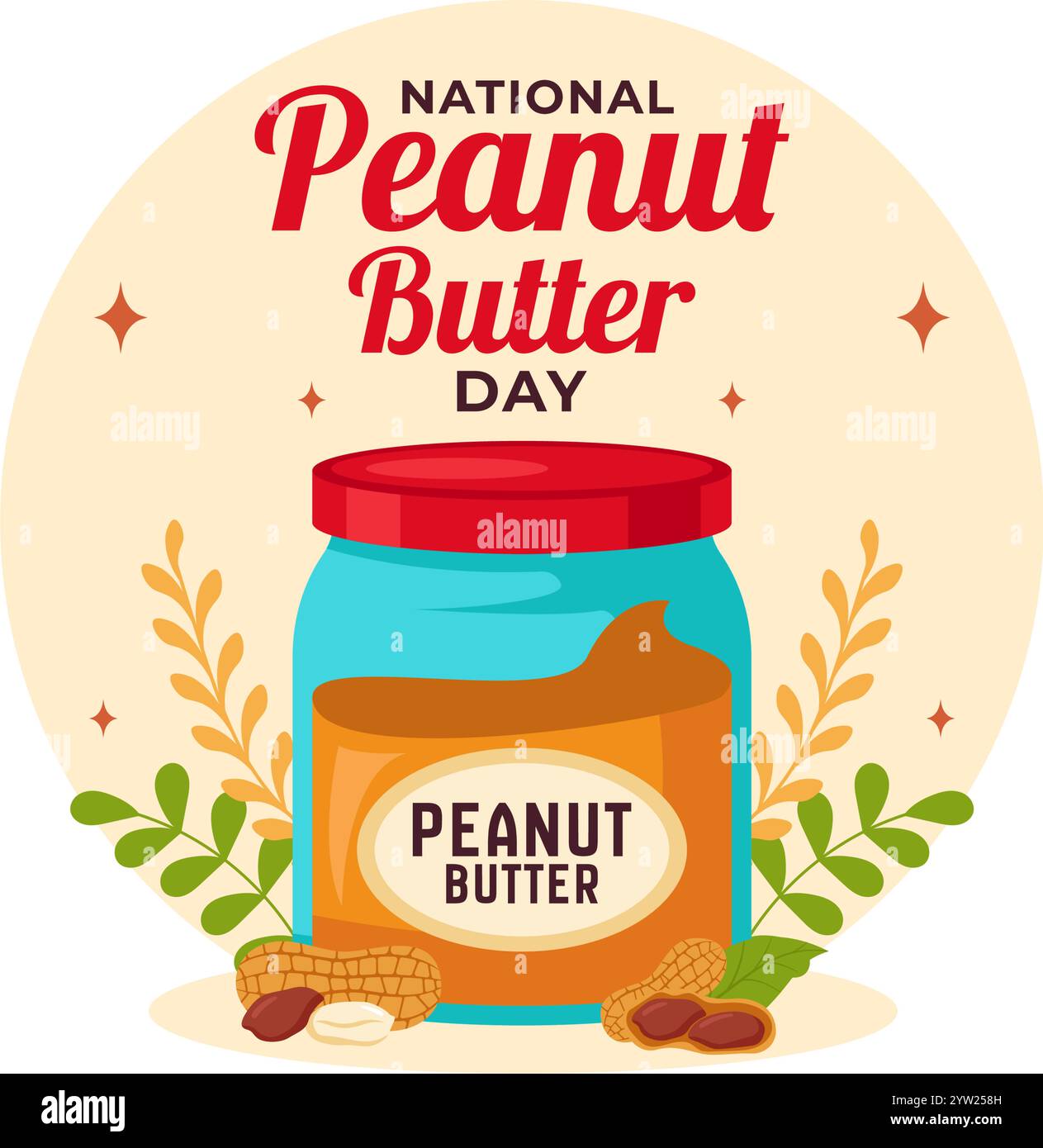 National Peanut Butter Day Vector Illustration on January 24 Featuring ...