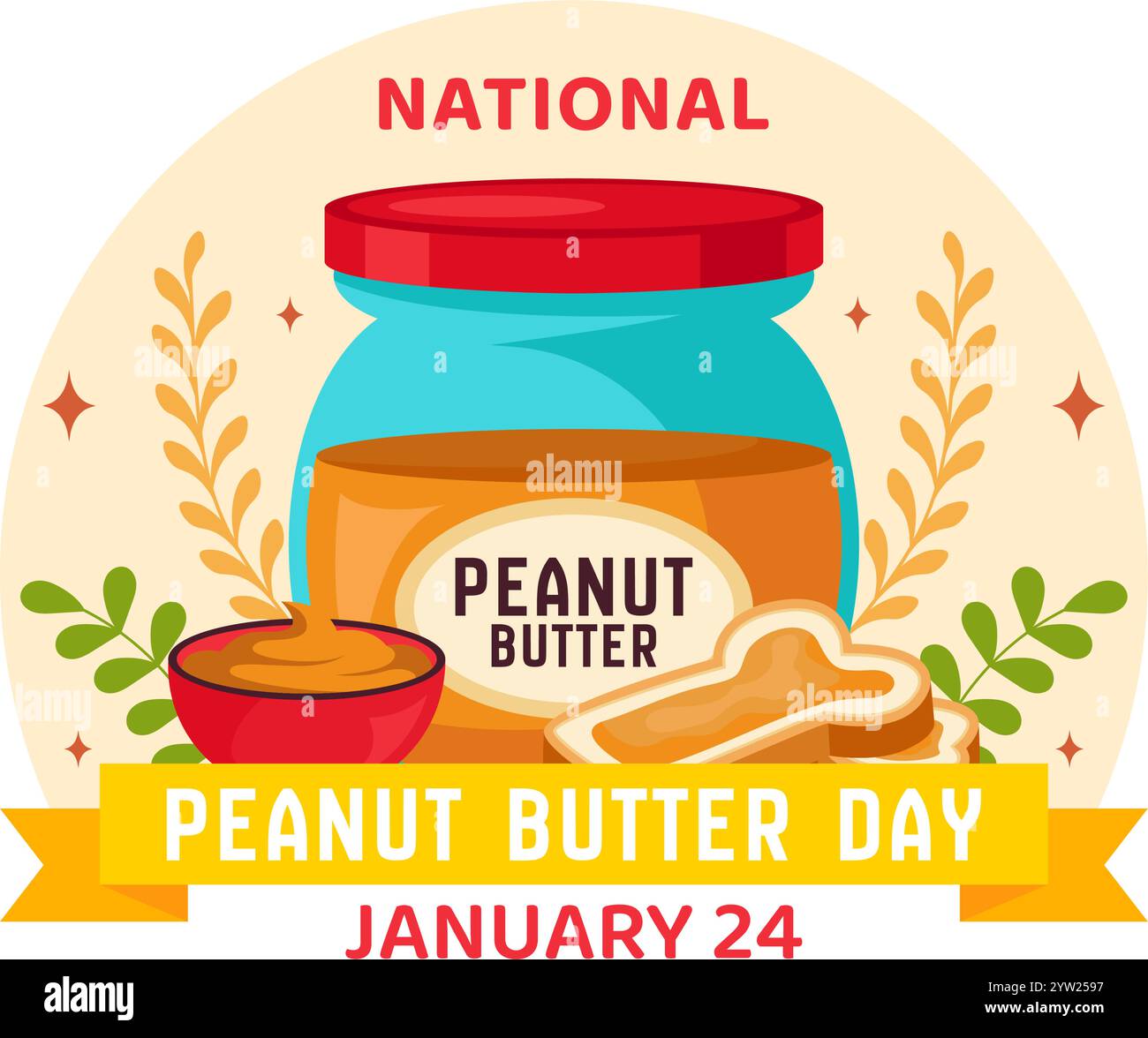 National Peanut Butter Day Vector Illustration on January 24 Featuring ...
