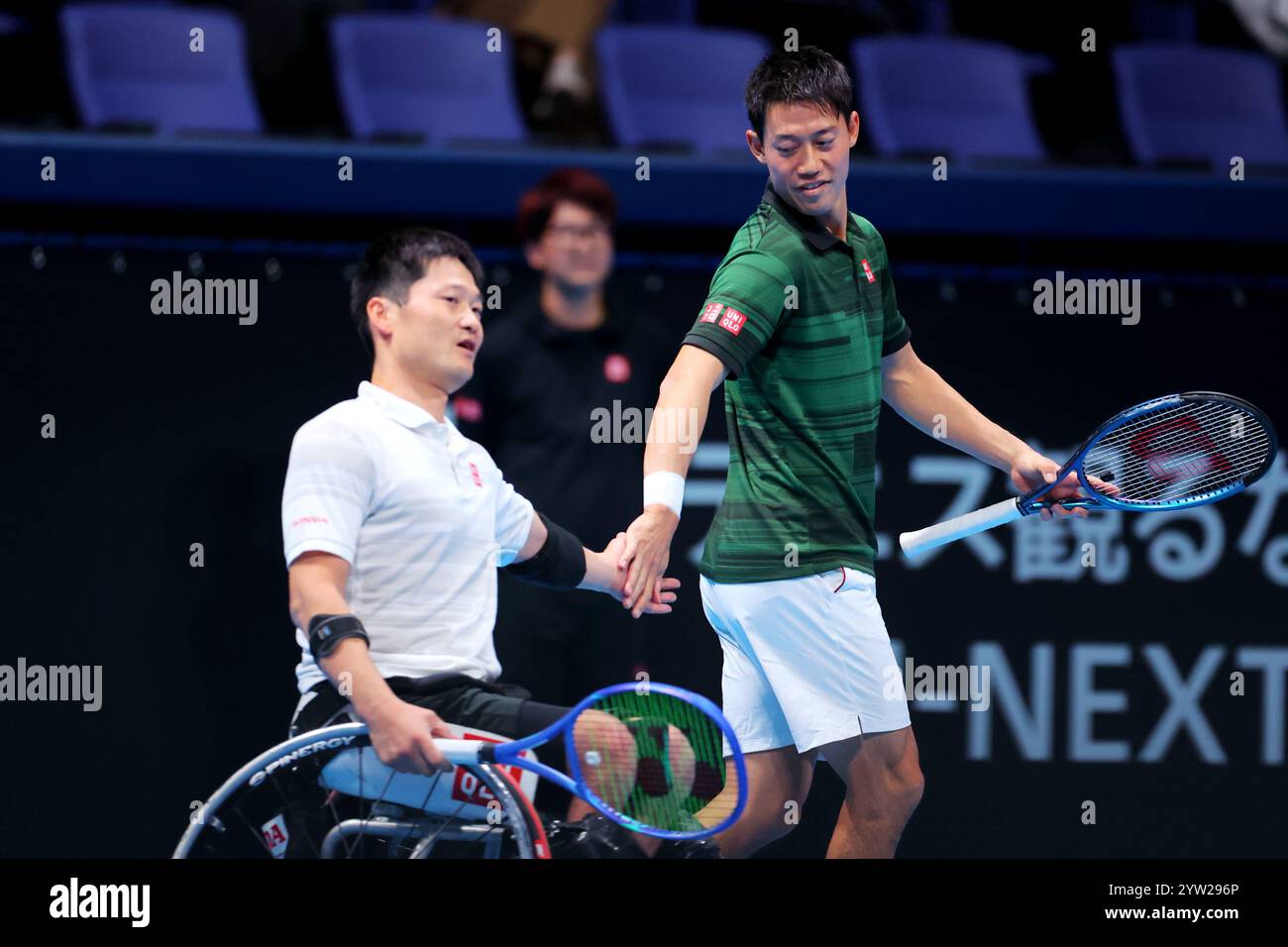 Ariake Coliseum, Tokyo, Japan. 8th Dec, 2024. (L-R) Shingo Kunieda, Kei ...