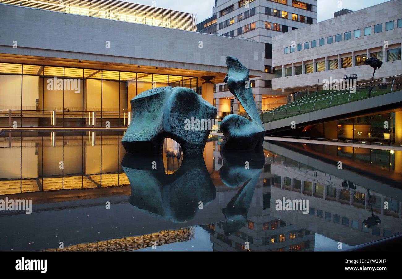 Reclining Figure sculpture, in the reflection pool of Hearst Plaza at ...