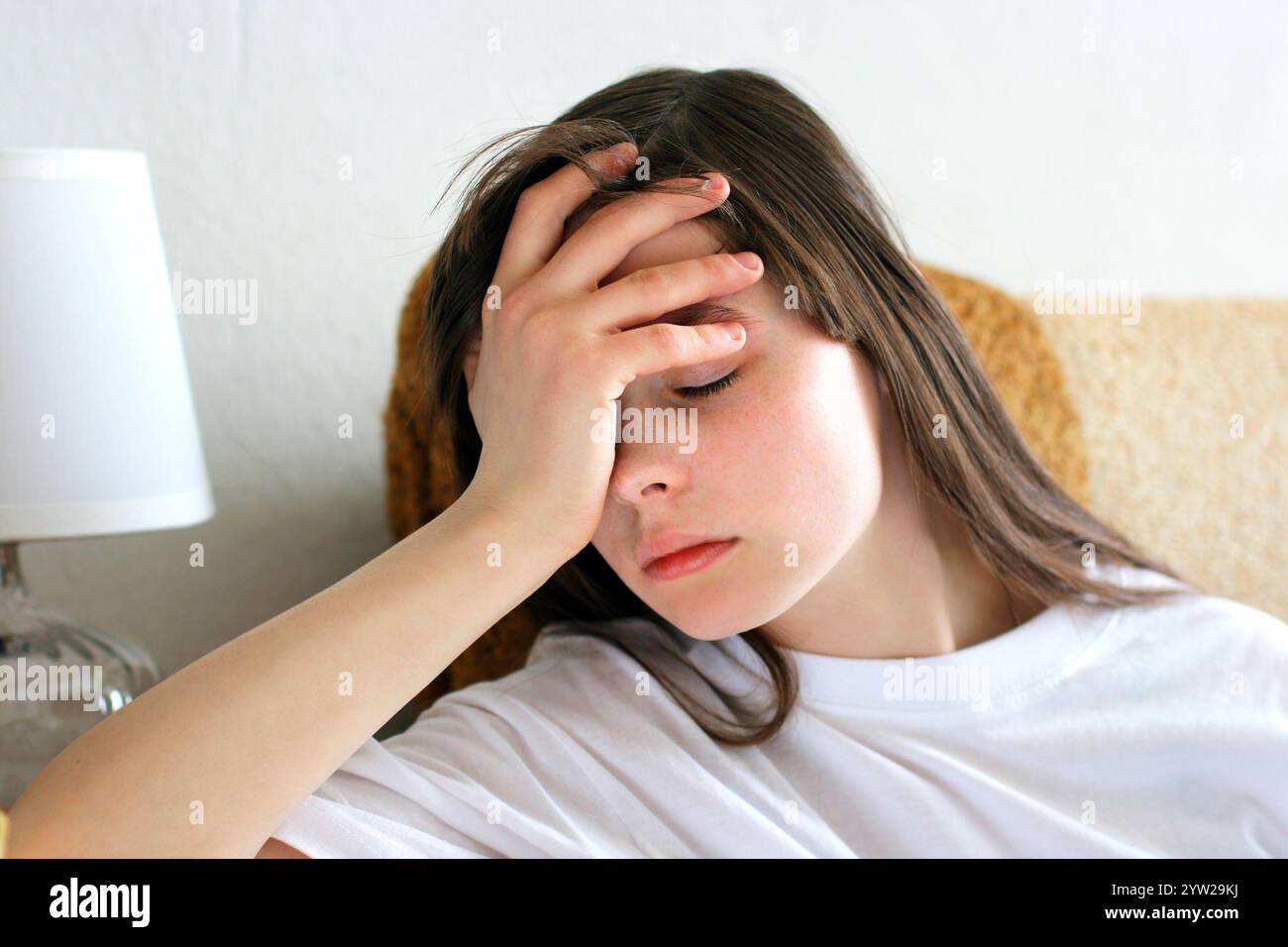 Sad Teenage Girl at the Home Portrait closeup Stock Photo - Alamy