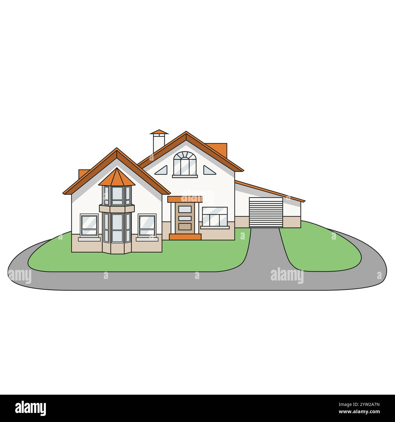 House building lines illustration hi-res stock photography and images ...