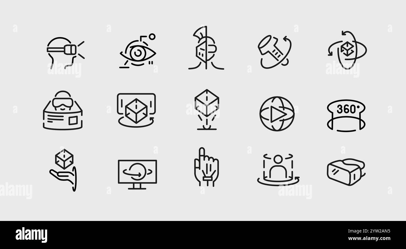 Virtual Reality Icons Set Stock Vector Image & Art - Alamy