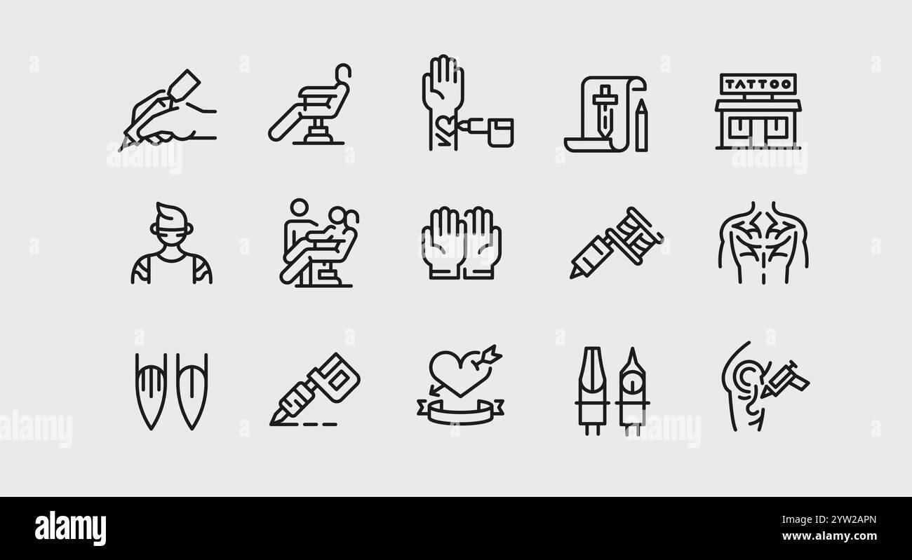 Tattoo icons set Stock Vector Image & Art - Alamy