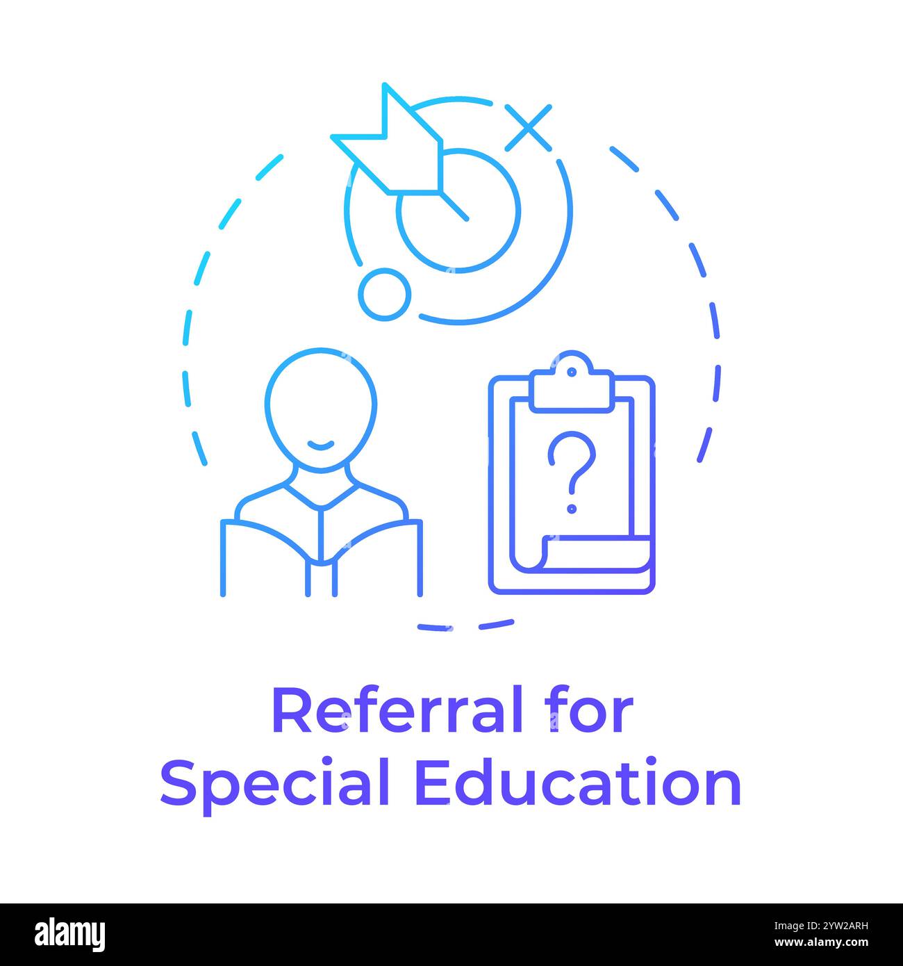 Referral for special education blue gradient concept icon Stock Vector ...
