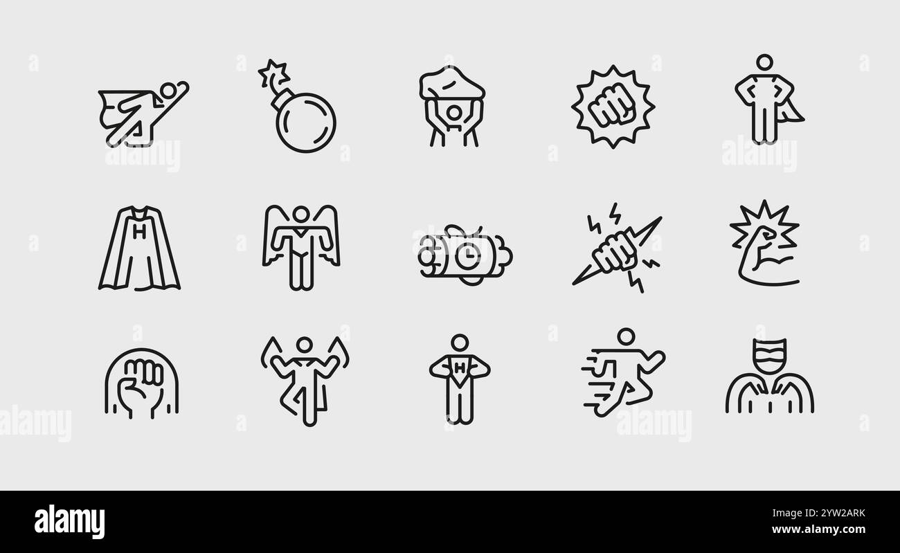 Set superhero icons Stock Vector Images - Alamy