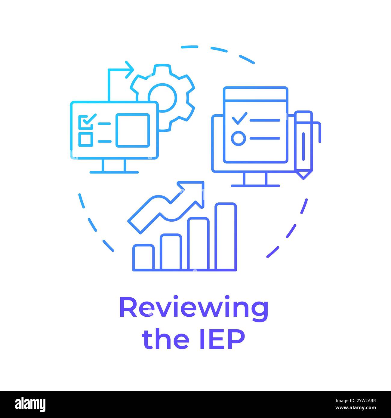 Reviewing IEP blue gradient concept icon Stock Vector Image & Art - Alamy